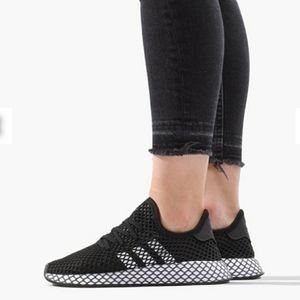 adidas | Shoes | Adidas Black White Stripes Mesh Running Sneakers ...